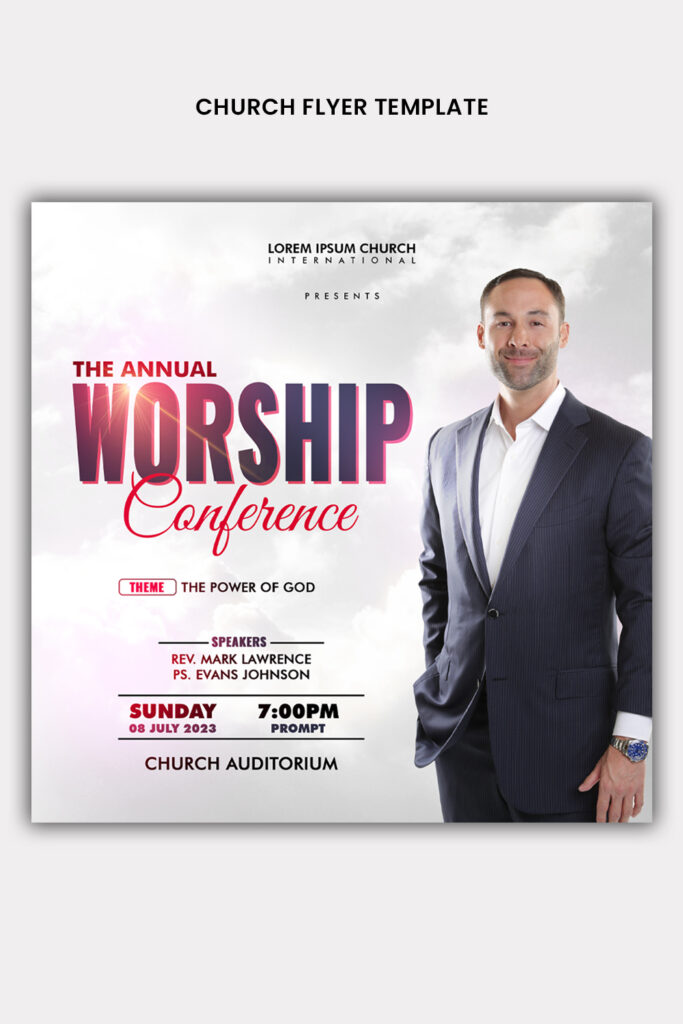 Church Conference Flyer Design Poster Template - MasterBundles
