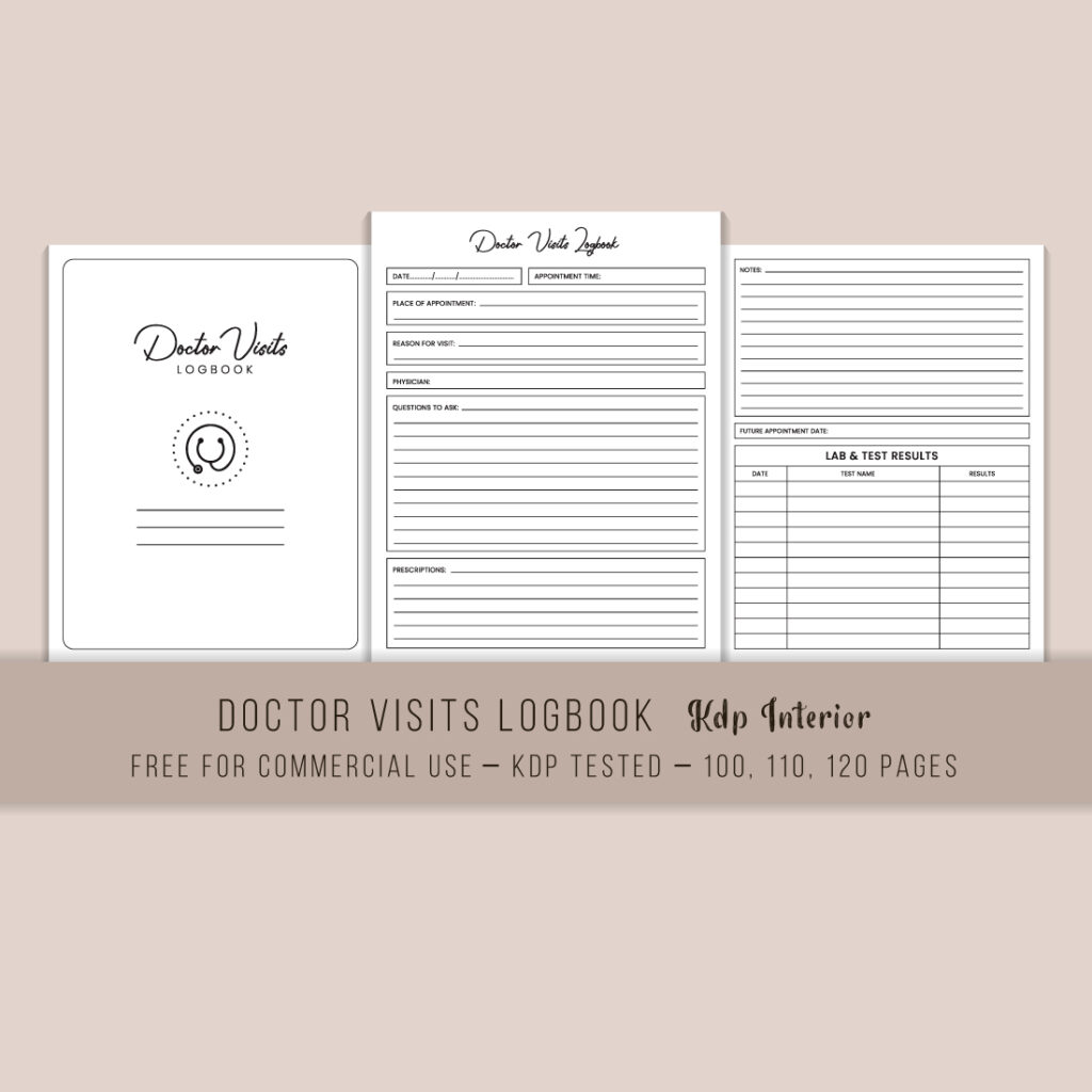 Doctor Visits Logbook (KDP Interior) | MasterBundles