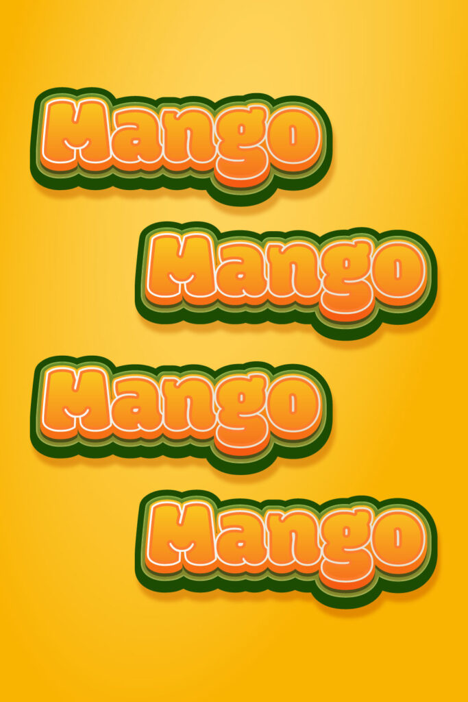 Vector mango 3d editable text style effect design | MasterBundles