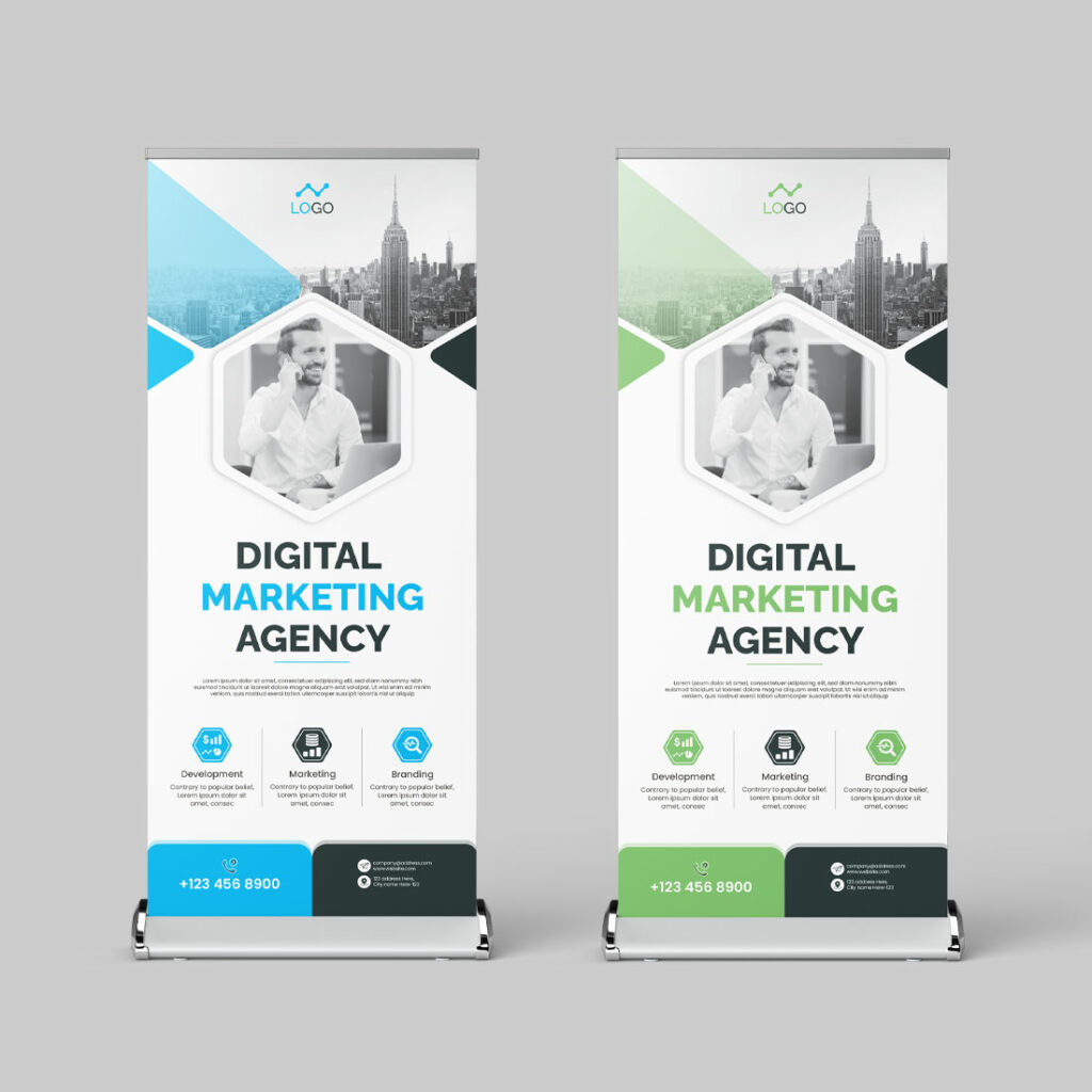 Corporate Business Printed Roll Up Banner | MasterBundles