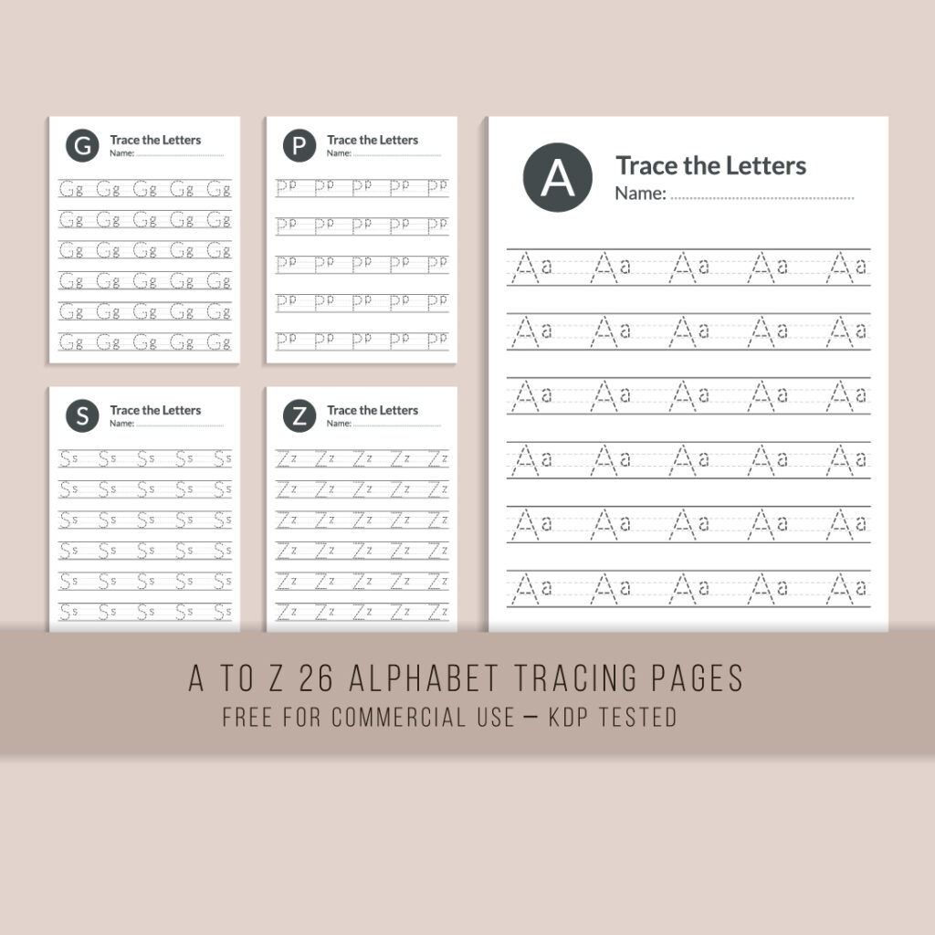Alphabet letter tracing worksheet (KDP Interior) | MasterBundles