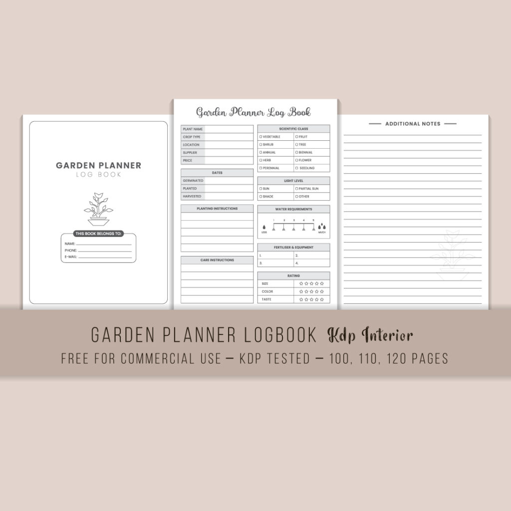 Garden Planner Log Book (KDP Interior) | MasterBundles