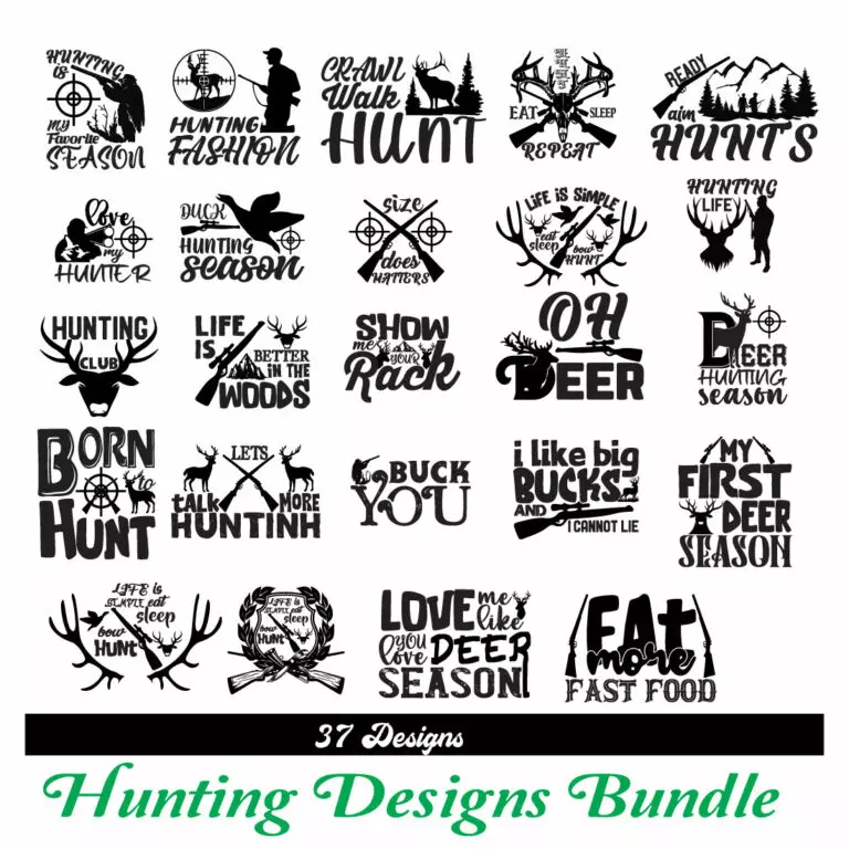 Hunting T-Shirts 37 Designs Bundle - MasterBundles