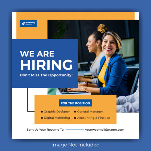 we are hiring employee job vacancy opportunity social media post banner ...