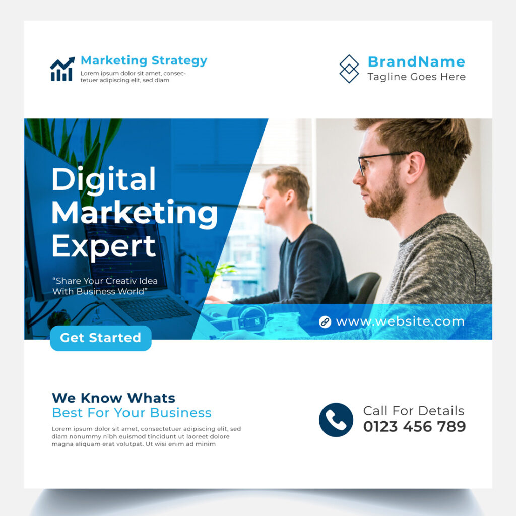 Digital Marketing social Media Post Template - MasterBundles