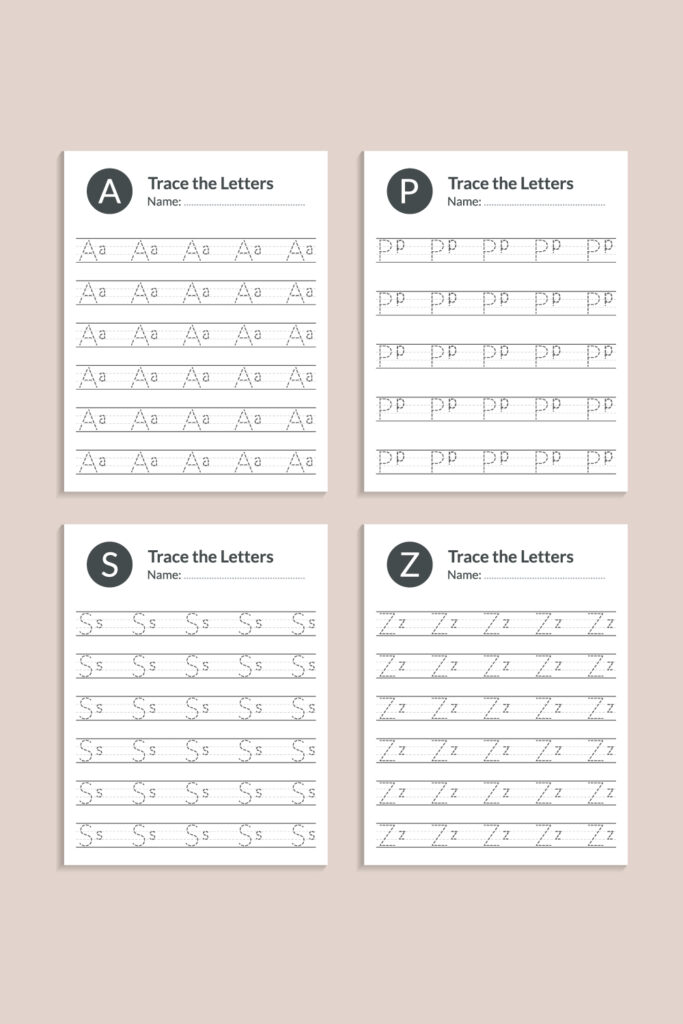 Alphabet letter tracing worksheet (KDP Interior) | MasterBundles