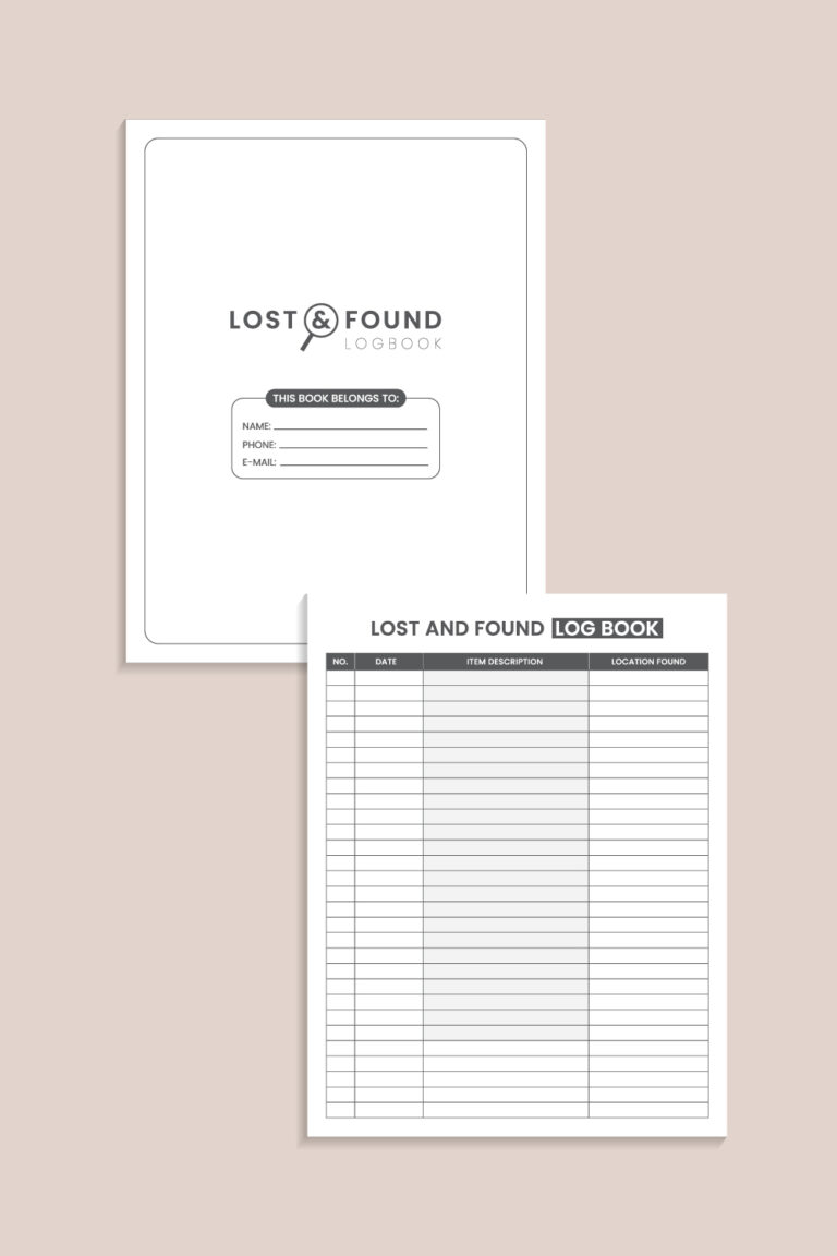 Lost and Found Log Book (KDP Interior) | MasterBundles