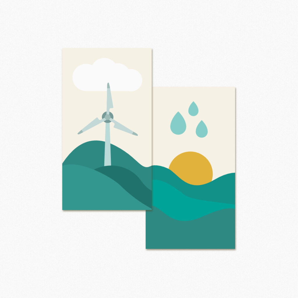 Rectangular Abstract Art Set Of Environment Ecology Landscape ...