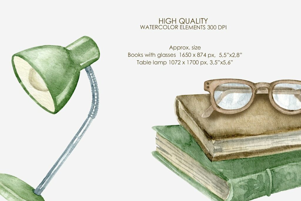 Watercolor Vintage Books Clipart – MasterBundles