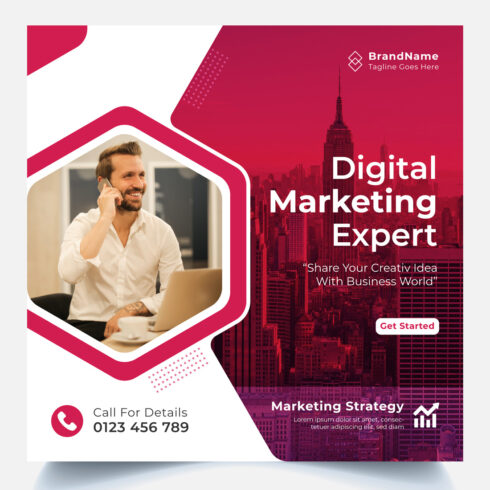 Digital Marketing social Media Post Template - MasterBundles