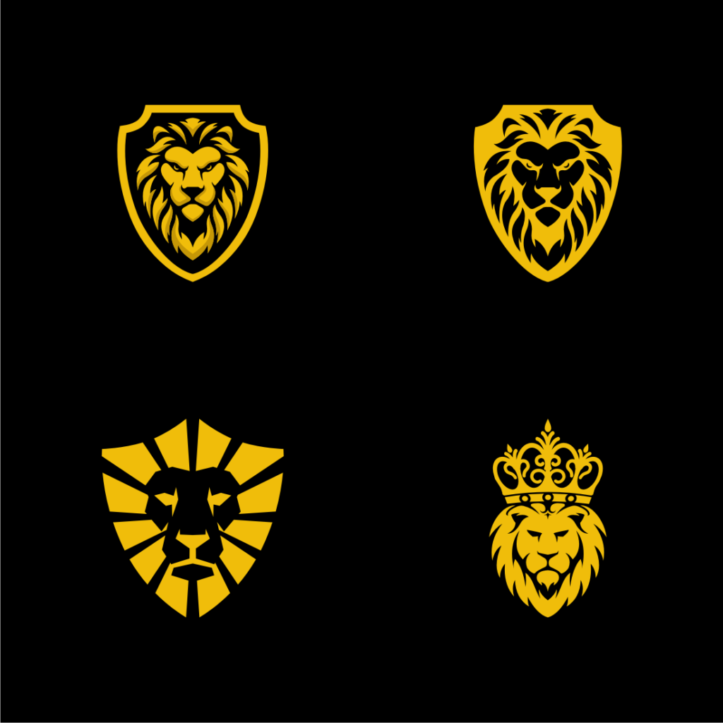 Set of Lion Shield Logo Vector Design - MasterBundles