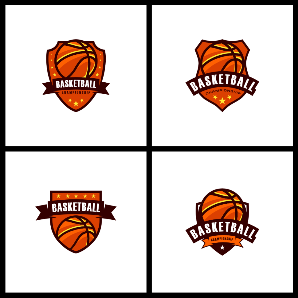 Basketball Championship Logo with Shield - MasterBundles