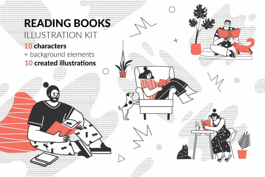 Characters Reading Books – MasterBundles