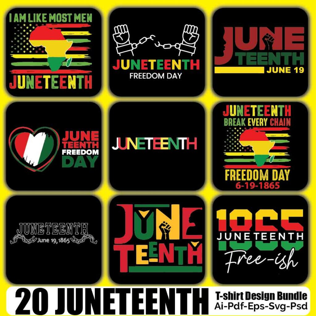 Juneteenth T-Shirt Designs Bundle | MasterBundles