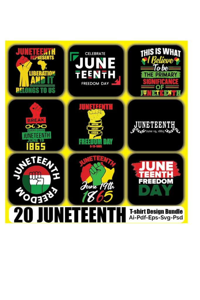 Juneteenth T-Shirt Designs Bundle | MasterBundles