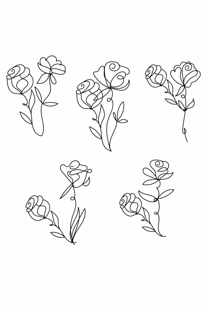 Rose Liner Art Ornament | MasterBundles