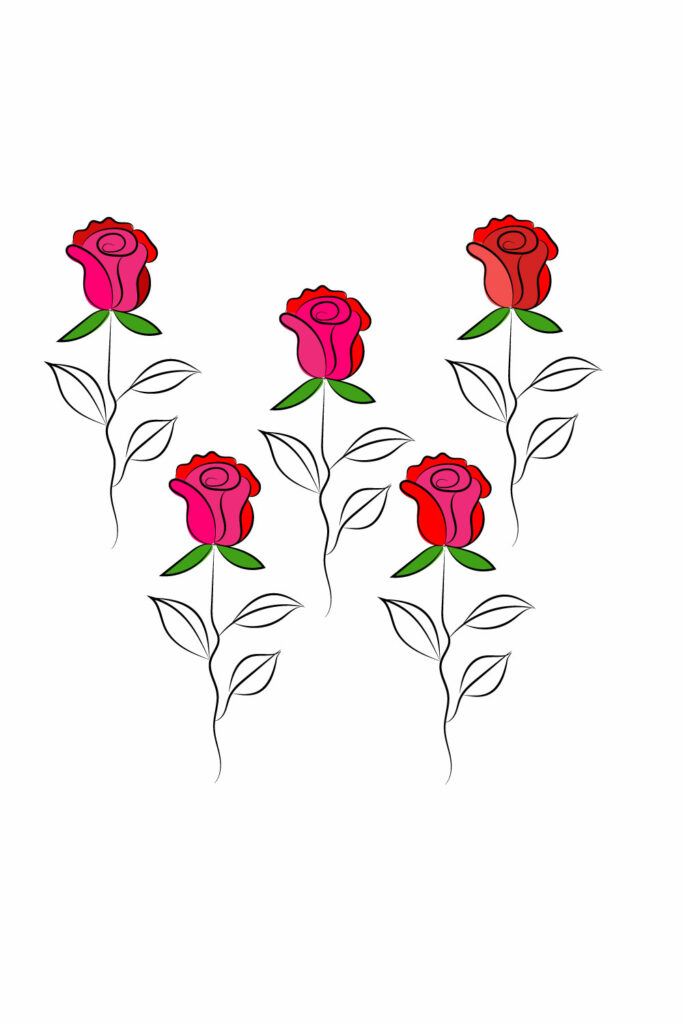 Rose flat illustration | MasterBundles