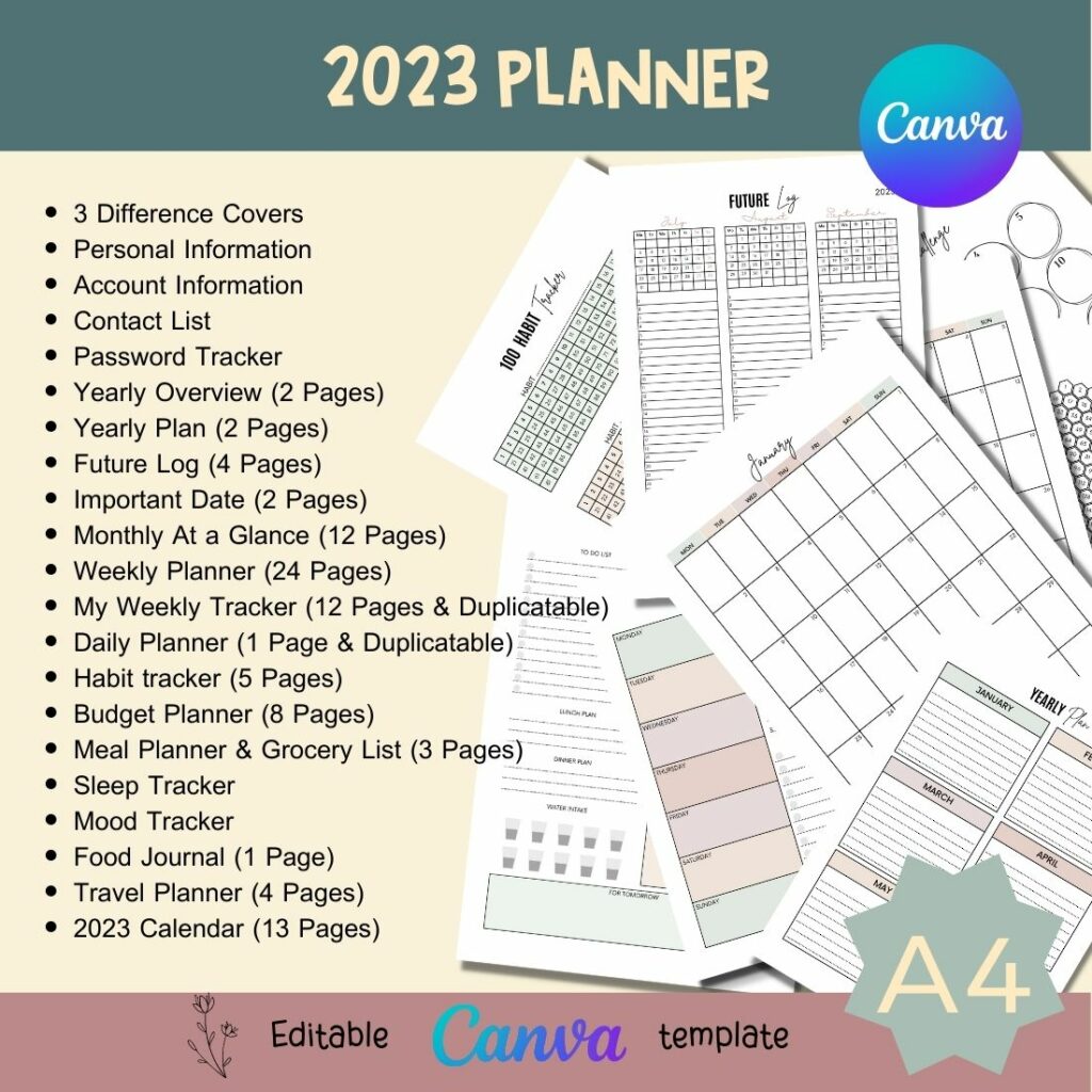 Planner 2023 Canva Templates - MasterBundles