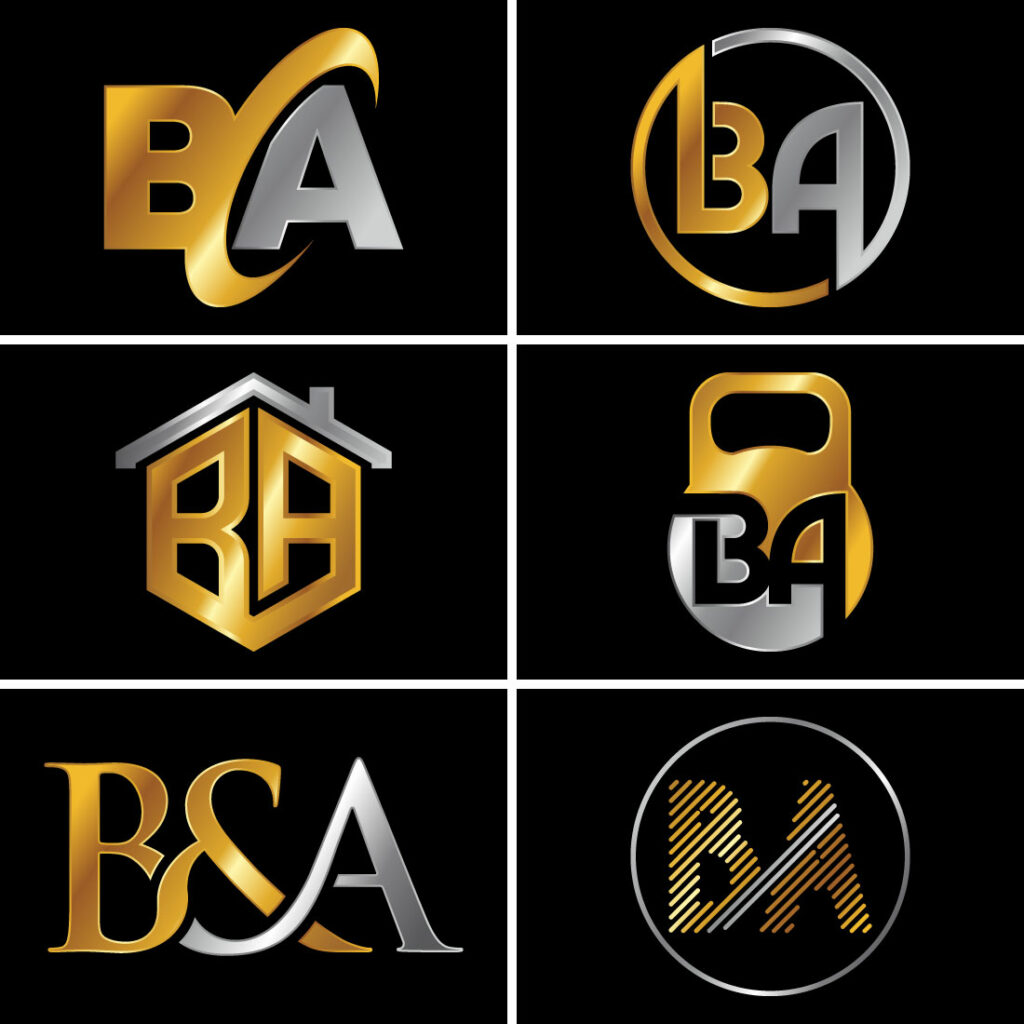 B A Initial Letter Logo design, Graphic Alphabet Symbol for Corporate ...