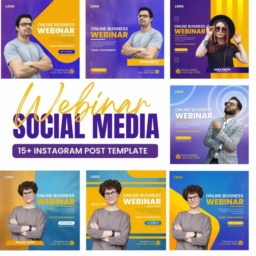 Online webinar Instagram post Template - MasterBundles