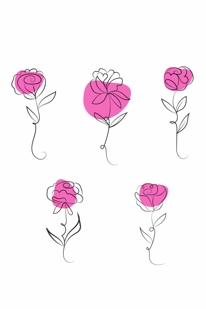 Rose Liner Art Bundle - MasterBundles