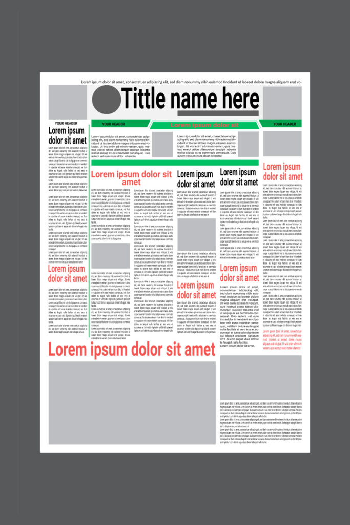 Newspaper column. Printed sheet of news paper with article text and ...