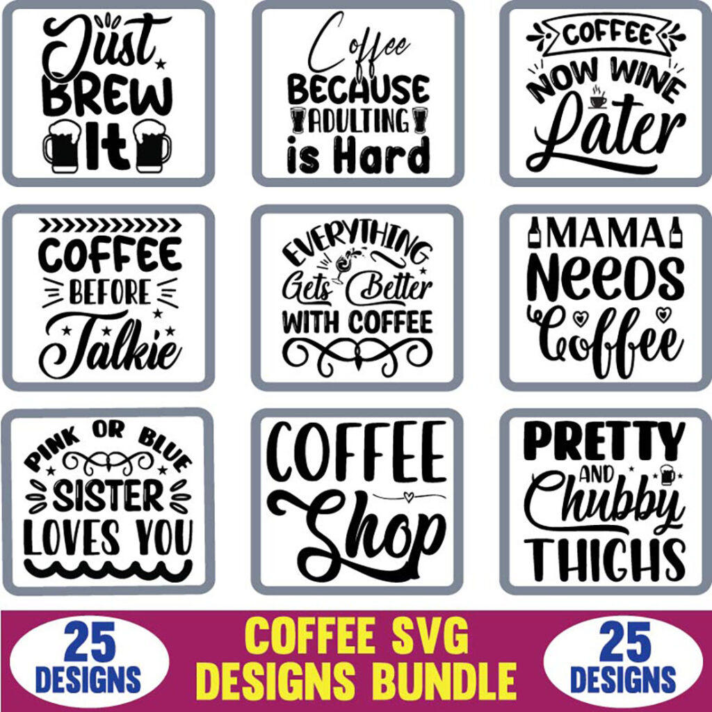 Coffee SVG Designs Bundle - MasterBundles