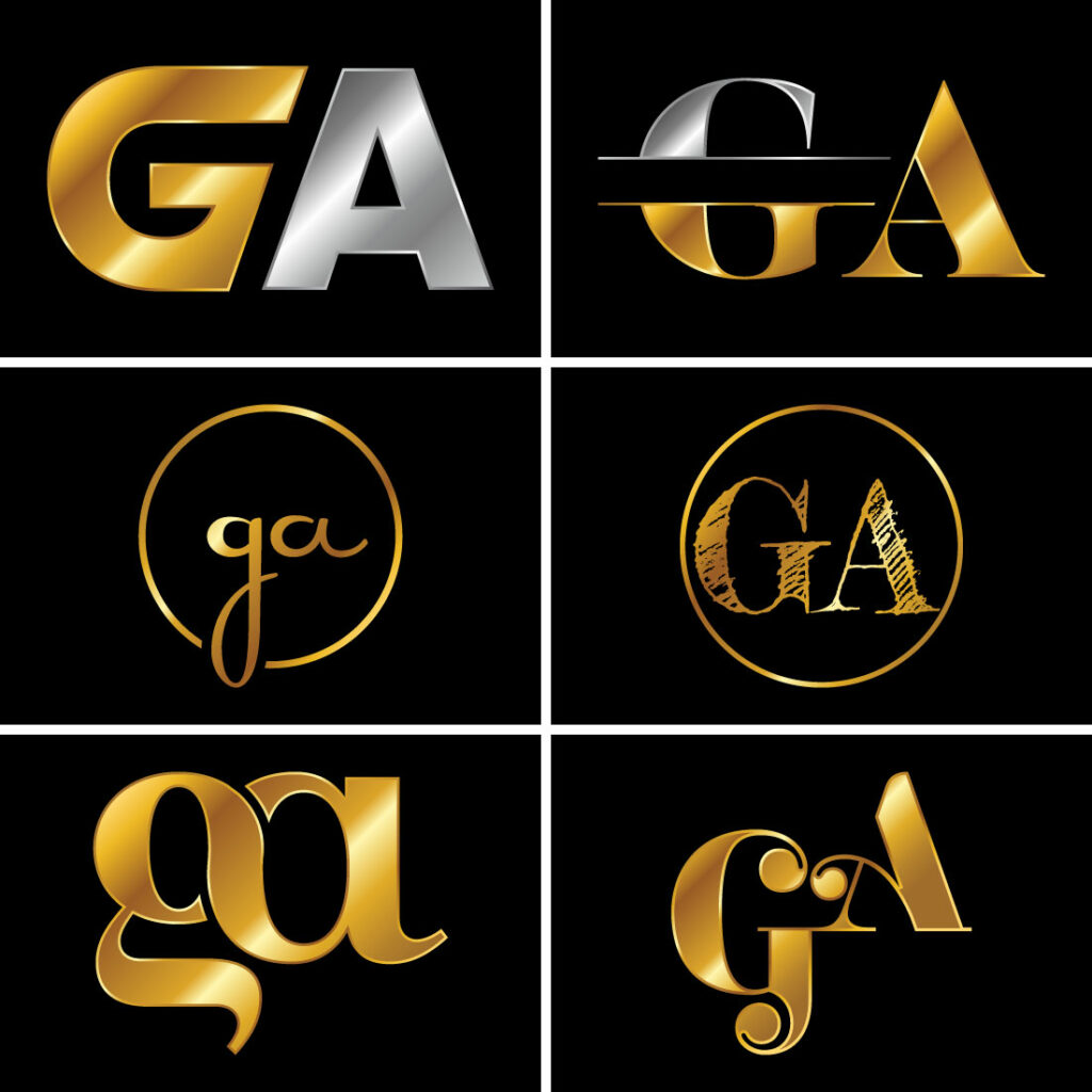Initial Letter G A Logo Design Vector Template. Graphic Alphabet Symbol ...