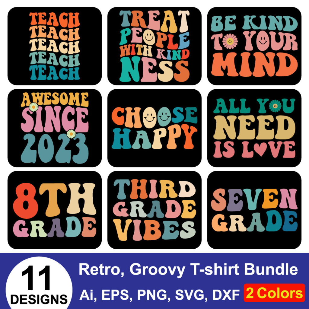 Wavy, Retro, Groovy T-Shirt Design - MasterBundles