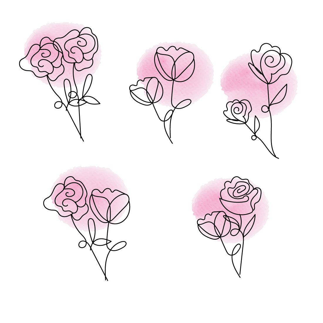 Simple Rose Illustration Bundle – MasterBundles