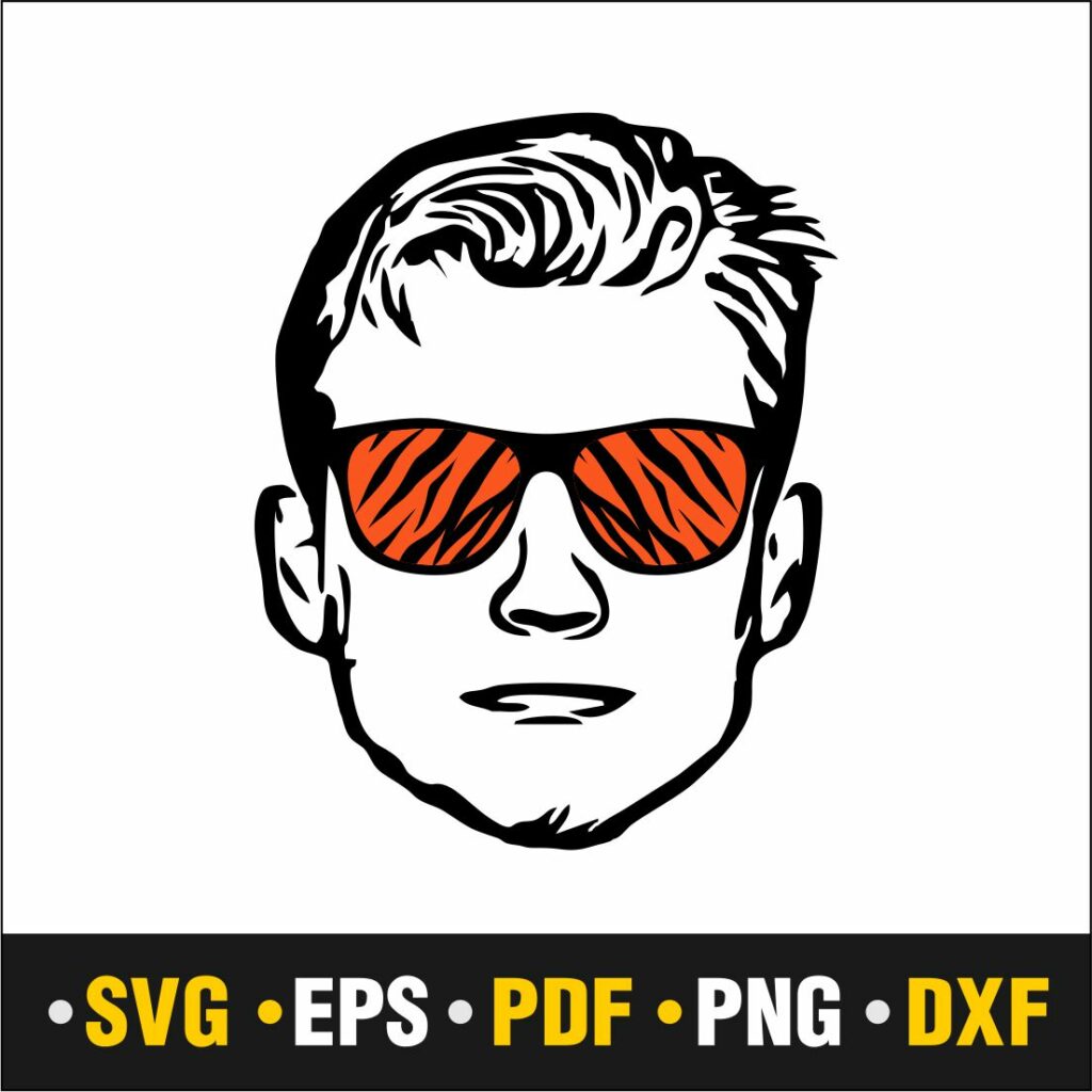 Joe Burrow Face SVG, PDF, PNG, DXF, EPS - MasterBundles