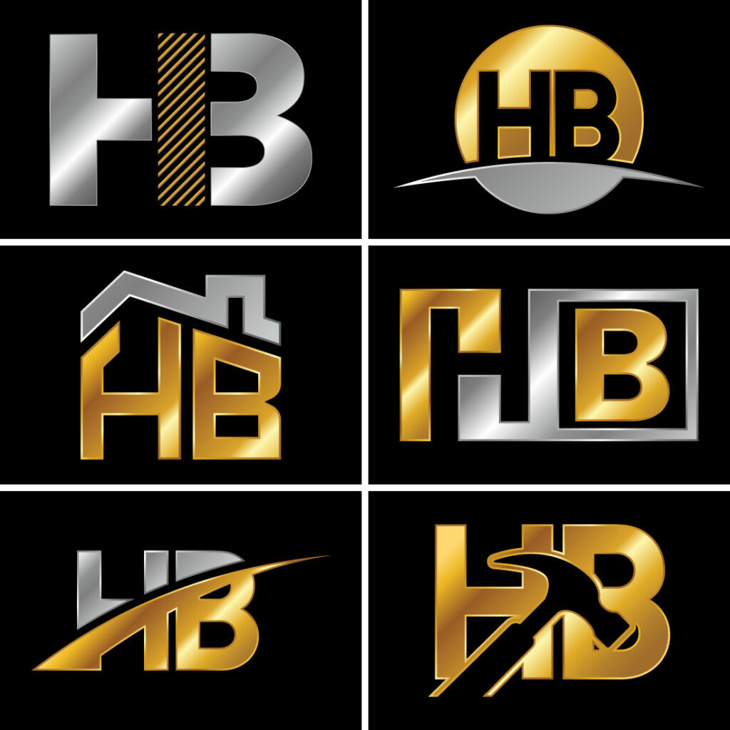 Initial Letter H B Logo Design Vector Template. Graphic Alphabet Symbol For Corporate Business ...