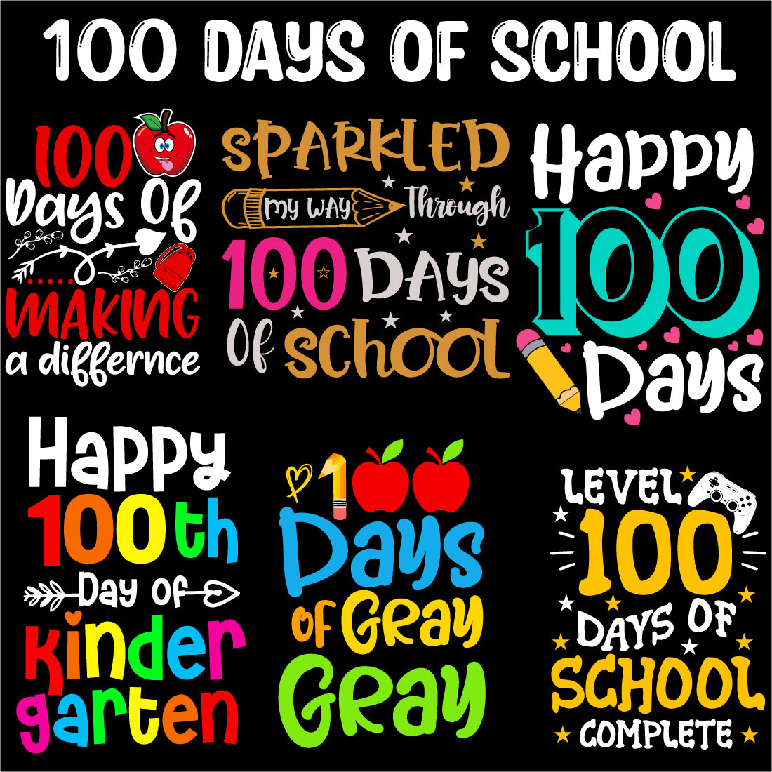 100 Days of School SVG Design Bundle - MasterBundles