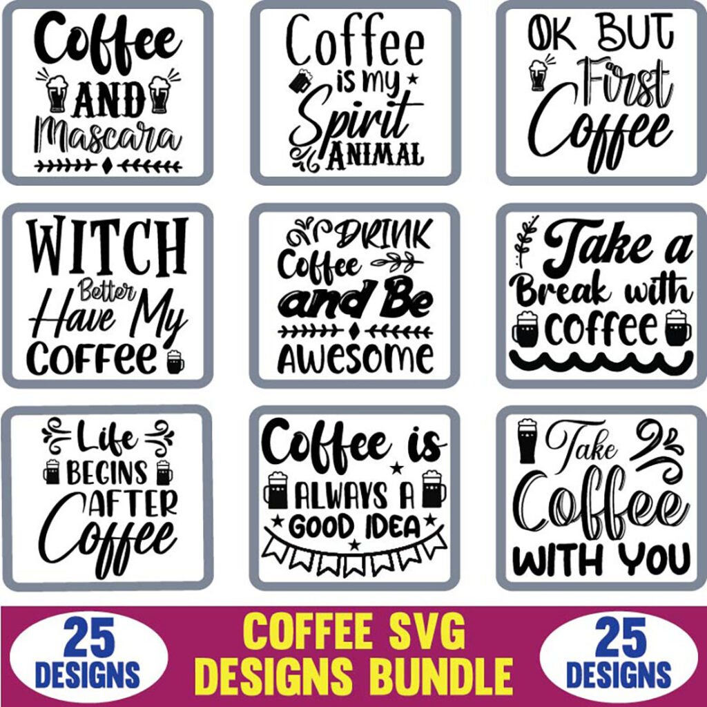 Coffee SVG Designs Bundle - MasterBundles