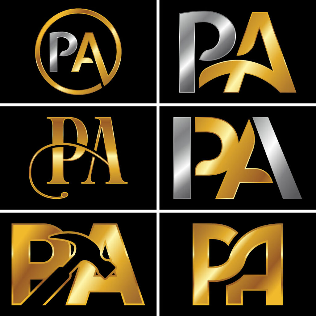 Initial Letter P A Logo Design Vector Template. Graphic Alphabet Symbol ...