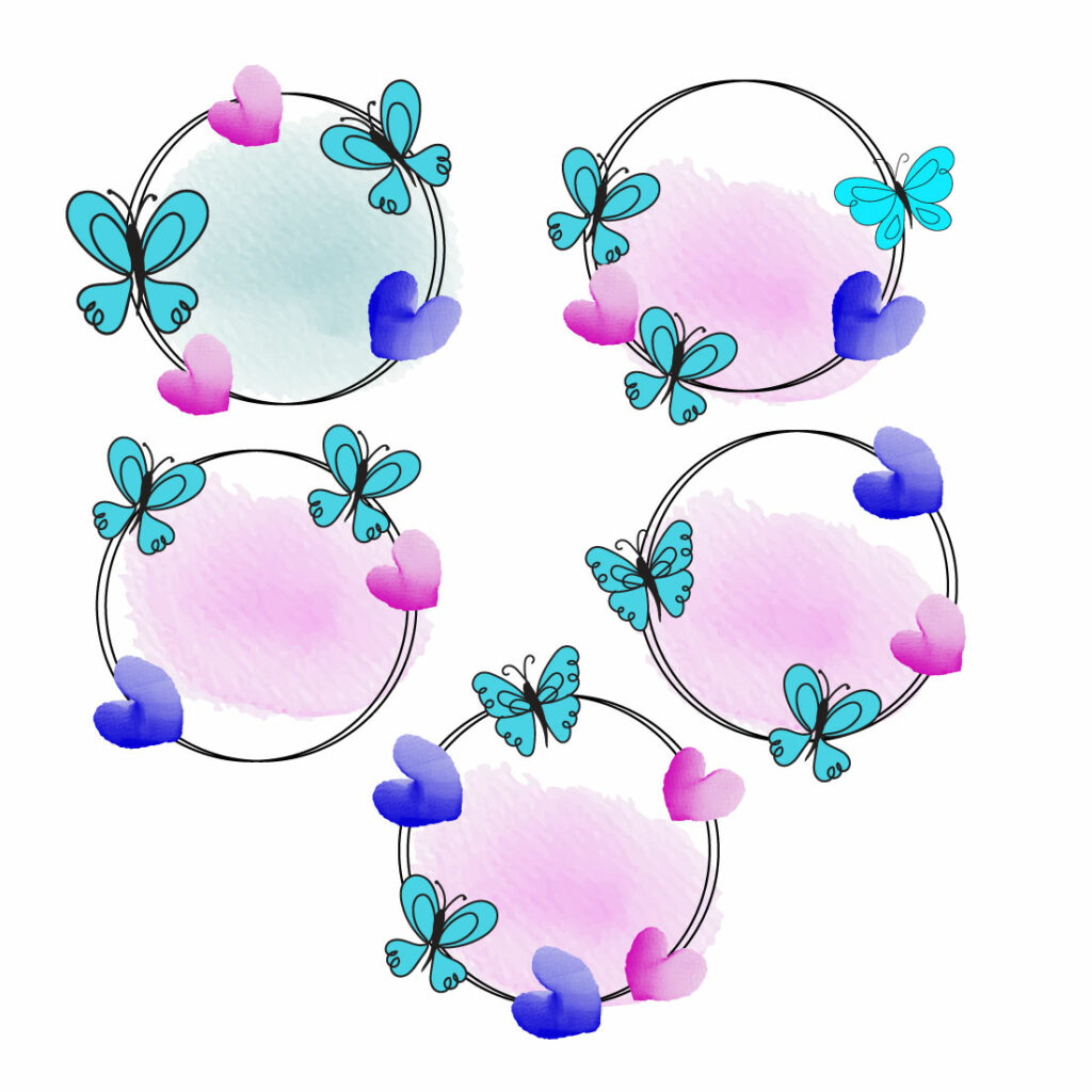 Butterflies Clipart Set with Flowers - MasterBundles