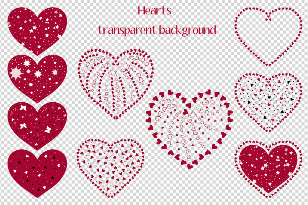 Seamless Template with Red Hearts Valentines Day - MasterBundles