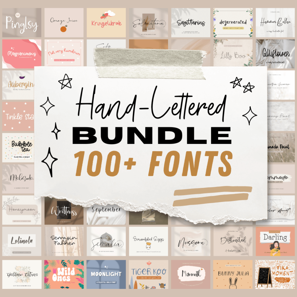 Hand-Lettered Bundle More Than 100 Fonts Included - MasterBundles