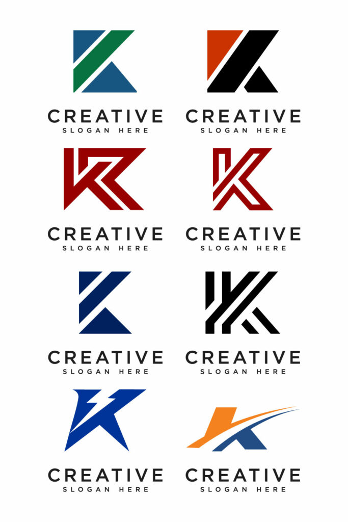 set of letter K logo design vector | MasterBundles