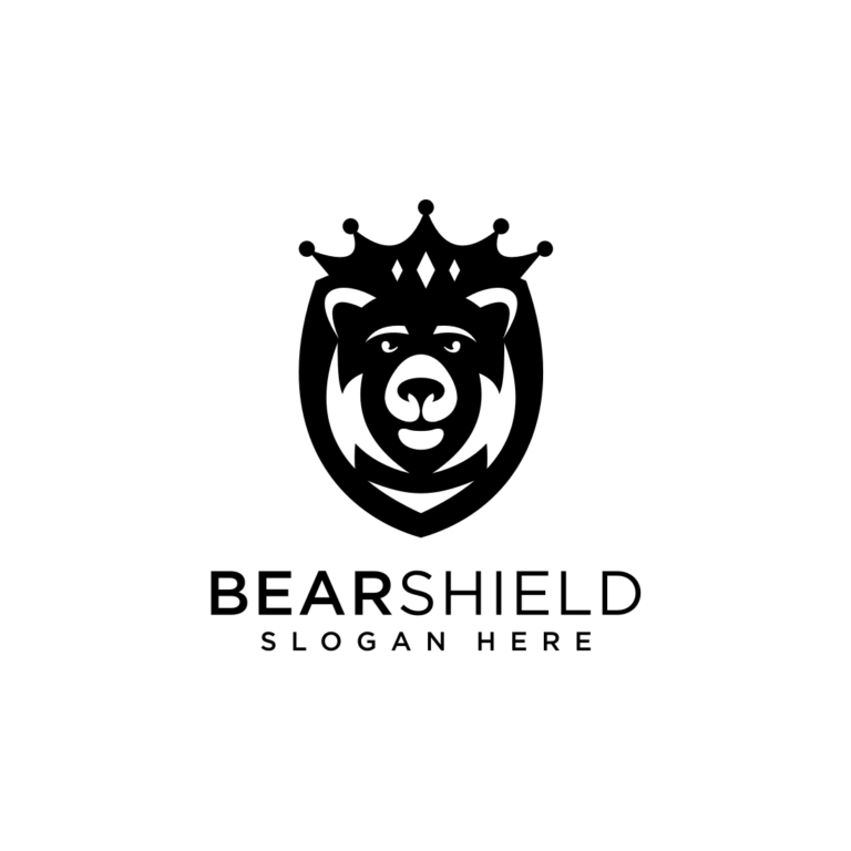 bear crown logo design vector - MasterBundles