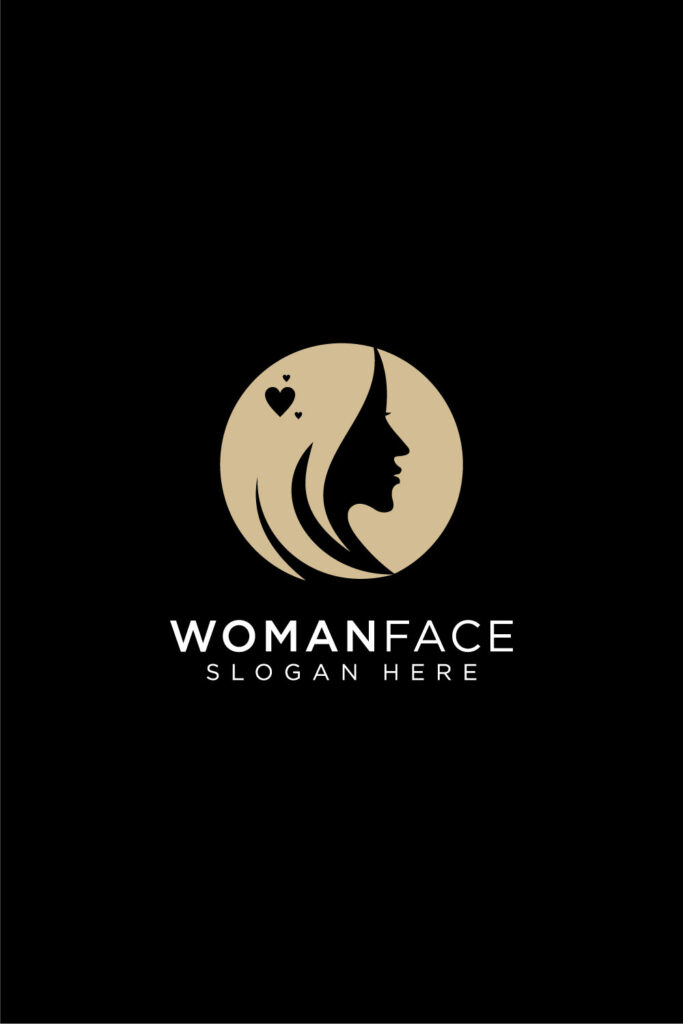 woman face logo design vector - MasterBundles