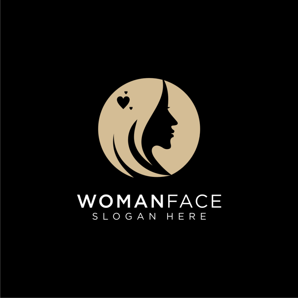 woman face logo design vector - MasterBundles