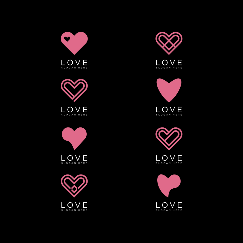 love set logo design vector - MasterBundles