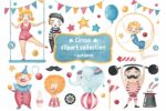 Circus Retro Watercolor Clipart Set – MasterBundles