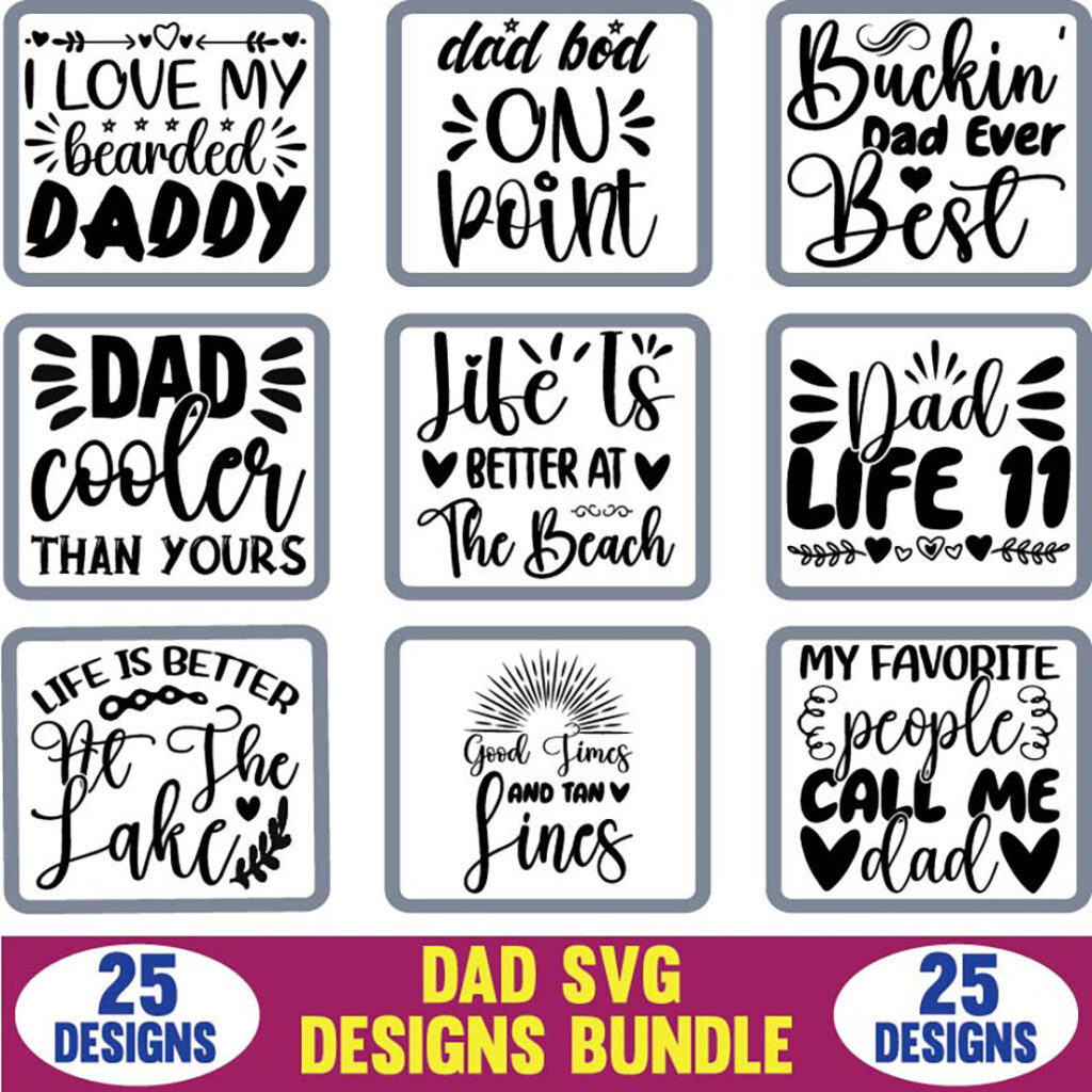 Dad SVG Designs Bundle | MasterBundles