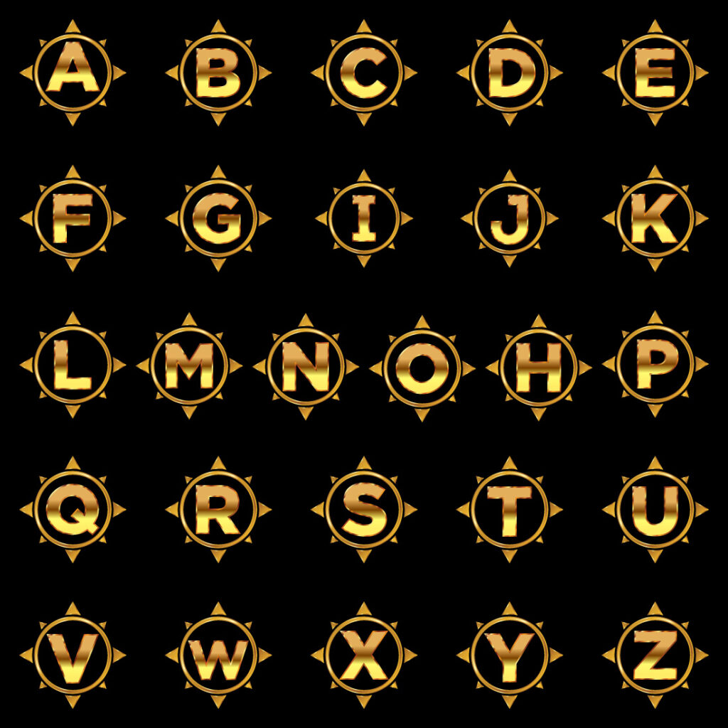 Initial A-Z Monogram Letter Alphabet in a Compass | MasterBundles