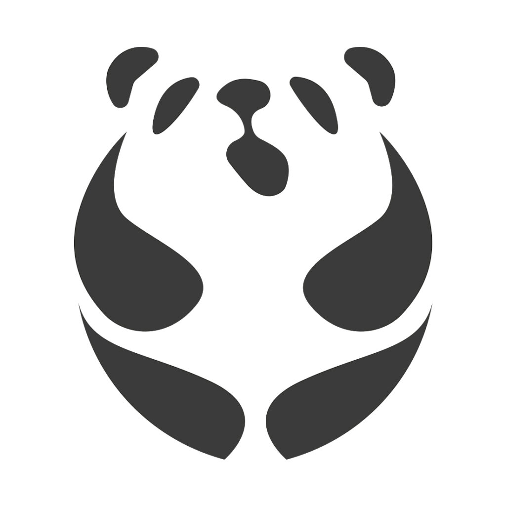 panda gray vector logo art | MasterBundles