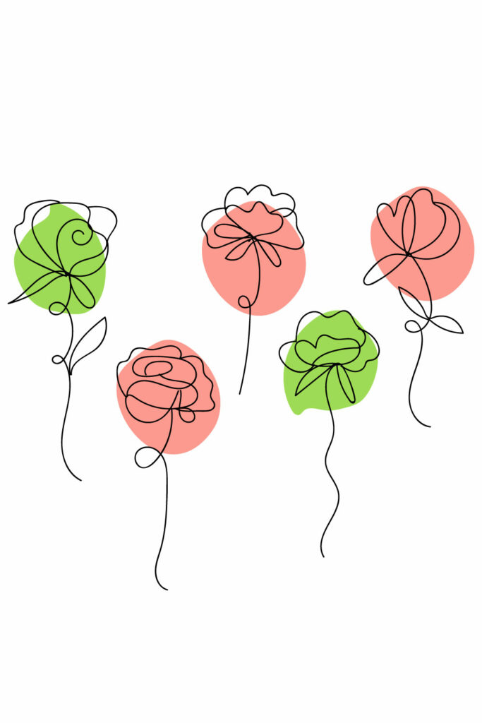 Rose Liner Art SVG Bundle - MasterBundles