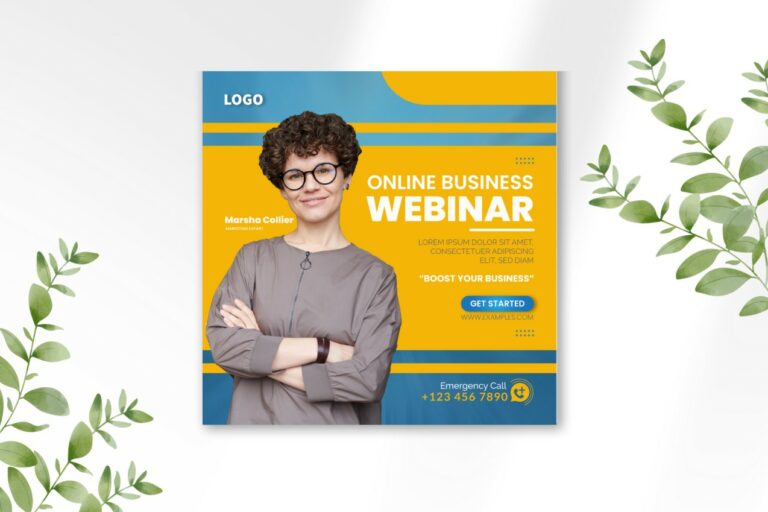 Online webinar Instagram post Template - MasterBundles