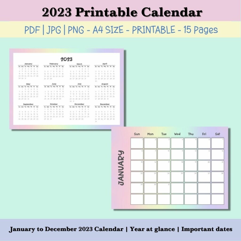 2023 Calendar Printable - MasterBundles